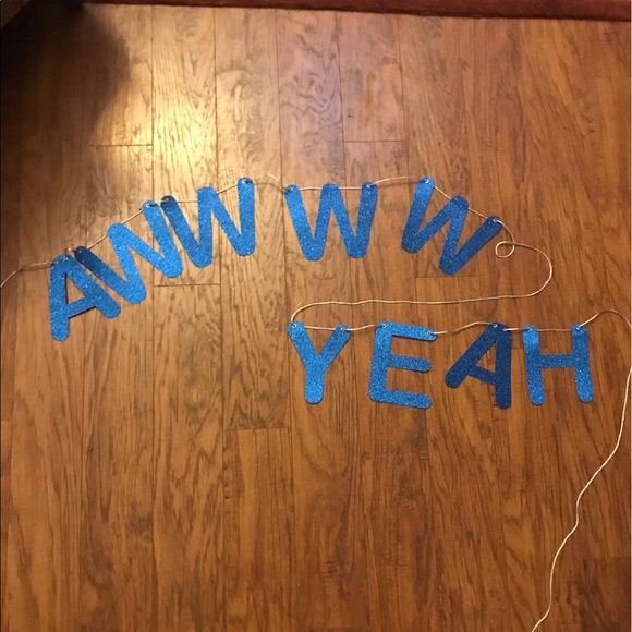 Party Supplies | Awww Yeah Blue Glitter Banner | Poshmark